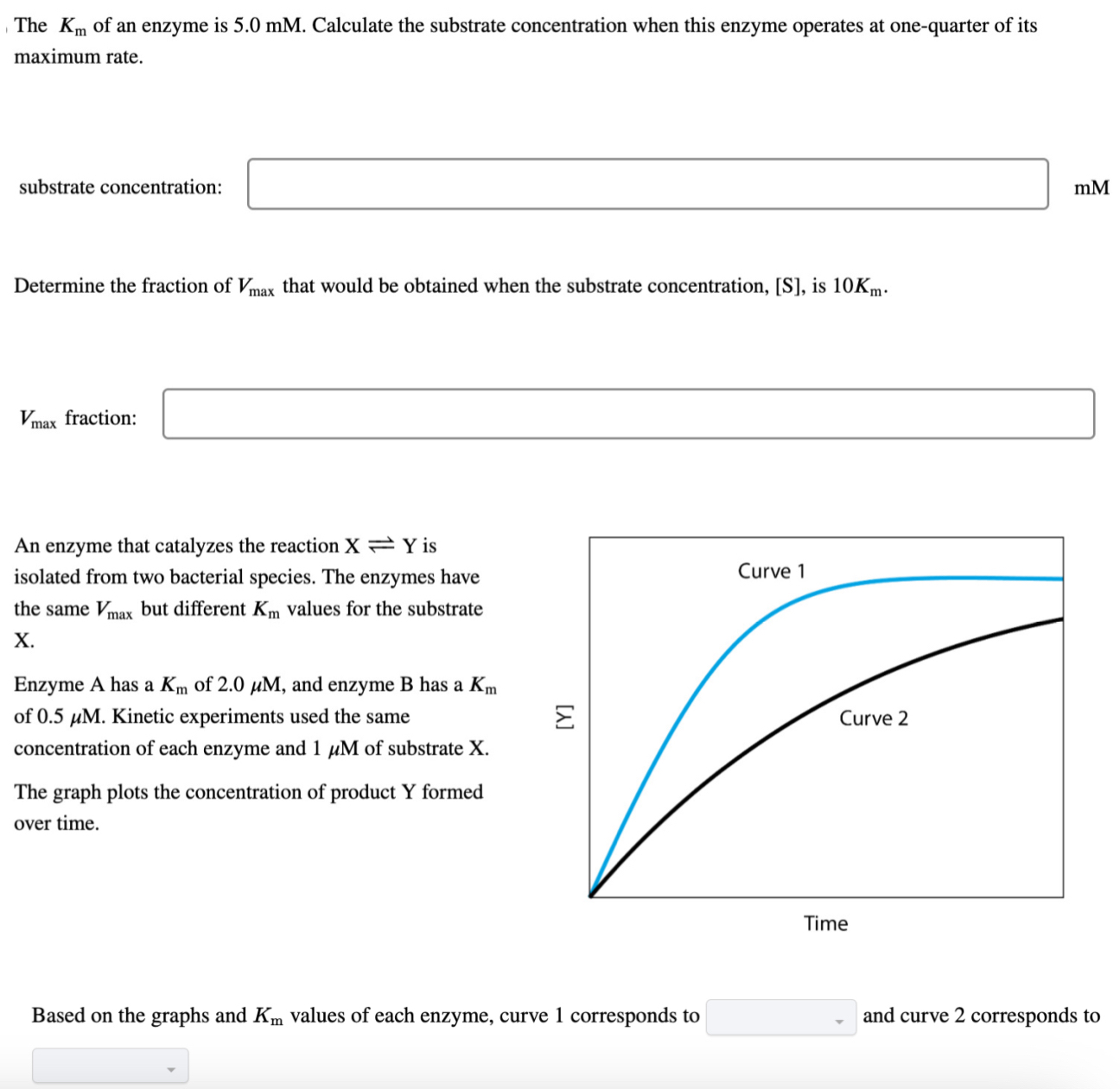Solved The Km ﻿of an enzyme is 5.0mM. ﻿Calculate the | Chegg.com