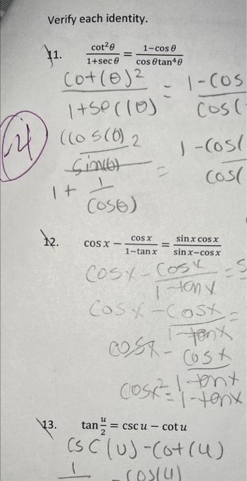 Solved Verify each Identity has three parts if you can | Chegg.com