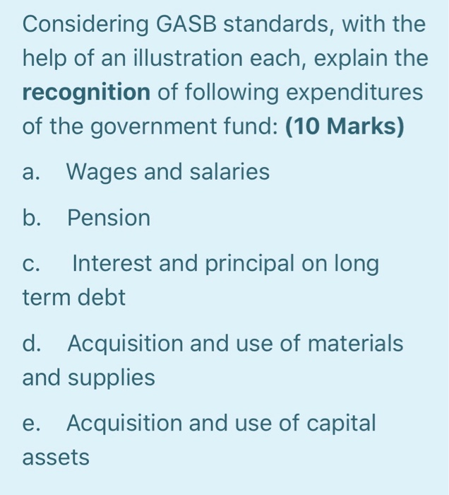 Solved Considering GASB standards, with the help of an | Chegg.com