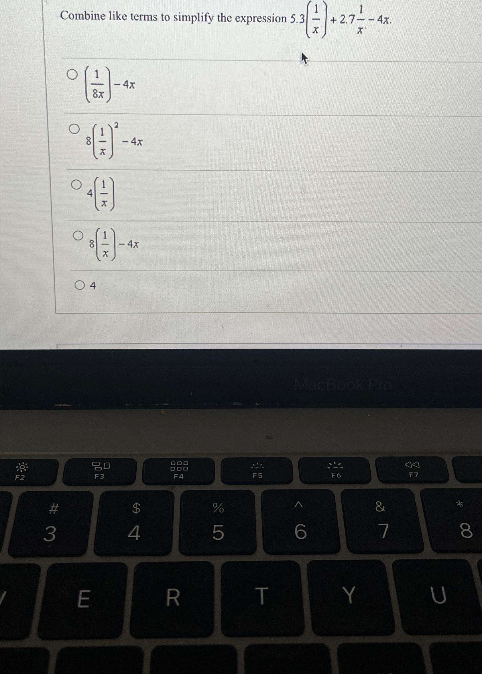 Solved Combine like terms to simplify the expression | Chegg.com