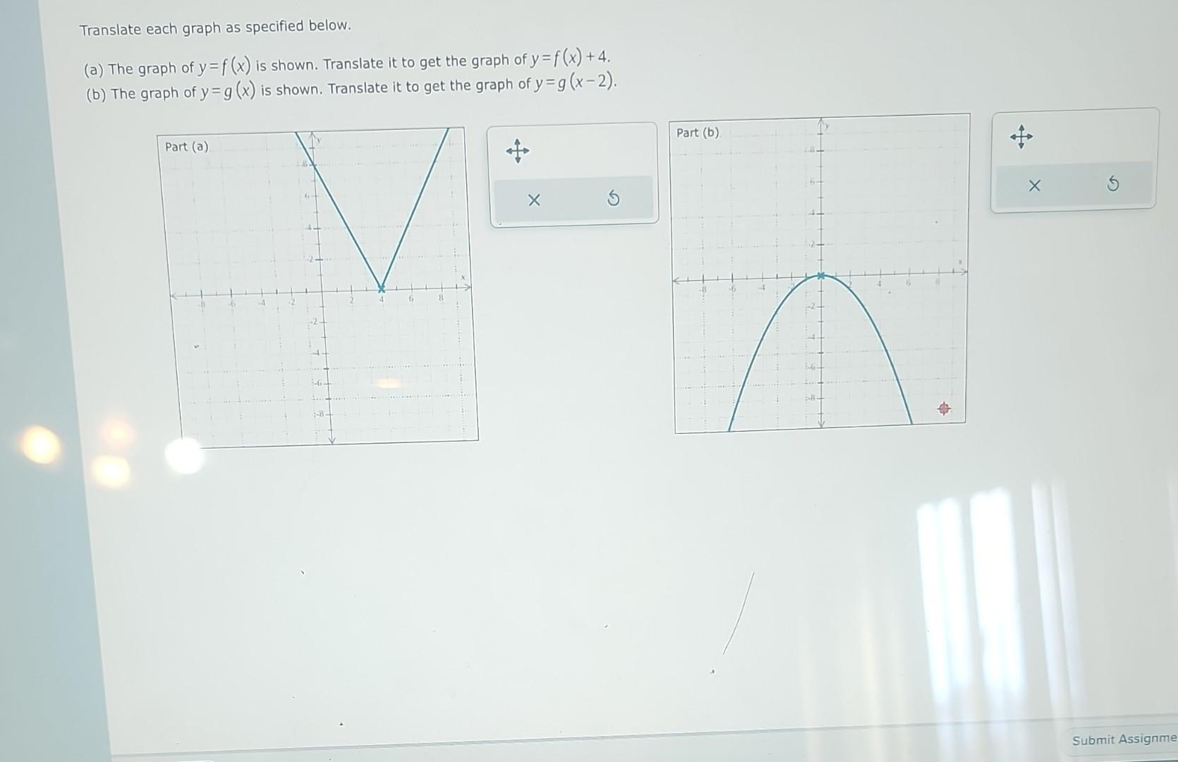 Solved Translate each graph as specified below. (a) The | Chegg.com