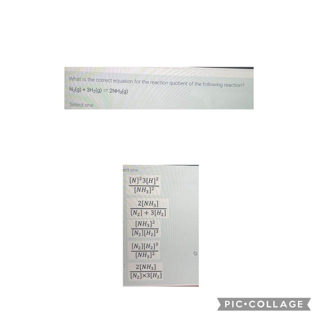 Solved What Is The Correct Equation For The Reaction