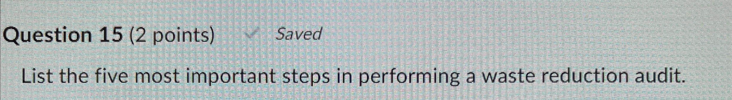 Solved Question 15 (2 points)SavedList the five most | Chegg.com Solved Question 15 (2 points)SavedList the five most | Chegg.com