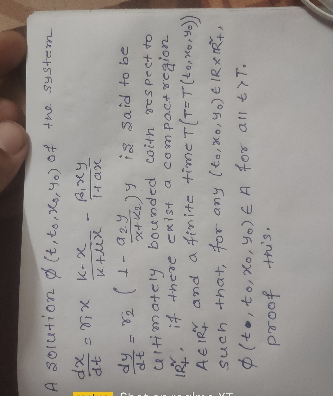 Solved A solution φ(t,t0,x0,y0) ﻿of the | Chegg.com