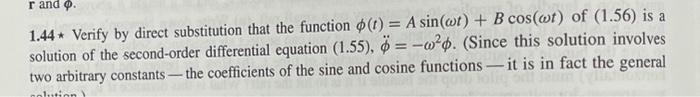 Solved 1.44* Verify by direct substitution that the function | Chegg.com