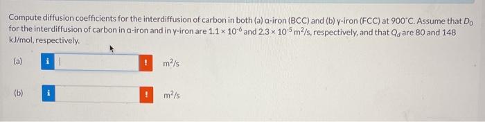 Solved Compute diffusion coefficients for the interdiffusion | Chegg.com