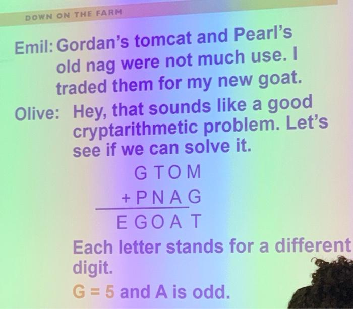 Solved DOWN ON THE FARM Emil: Gordan's tomcat and Pearl's | Chegg.com