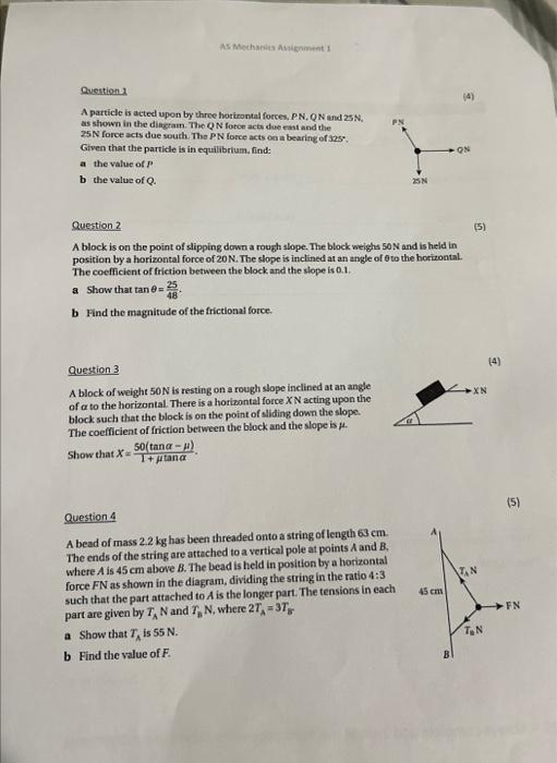 Solved Guention-1 (4) A particle is acted upon by three | Chegg.com