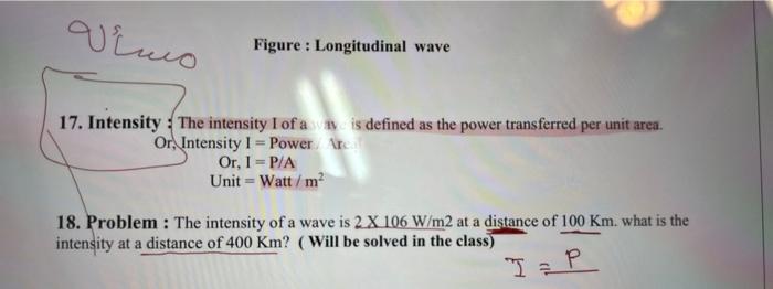 Solved 17. Intensity : The intensity I of a u is is defined | Chegg.com