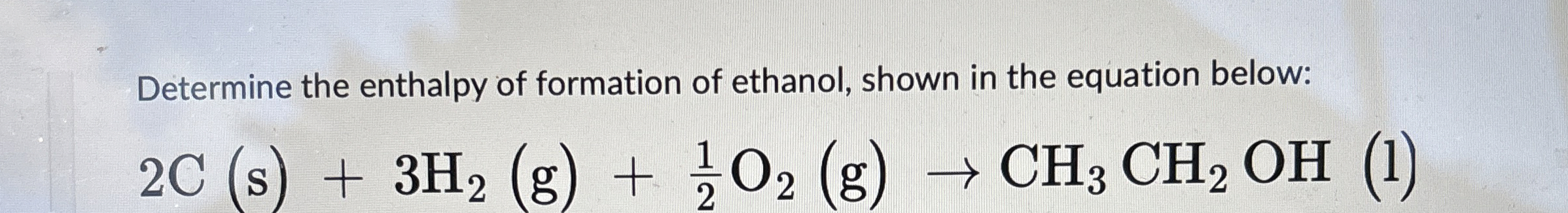 Solved Using the enthalpy of formation table provided, | Chegg.com