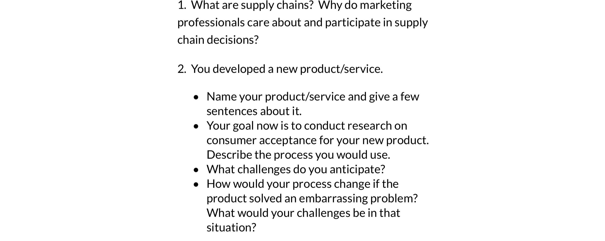 Solved What are supply chains? Why do marketing | Chegg.com