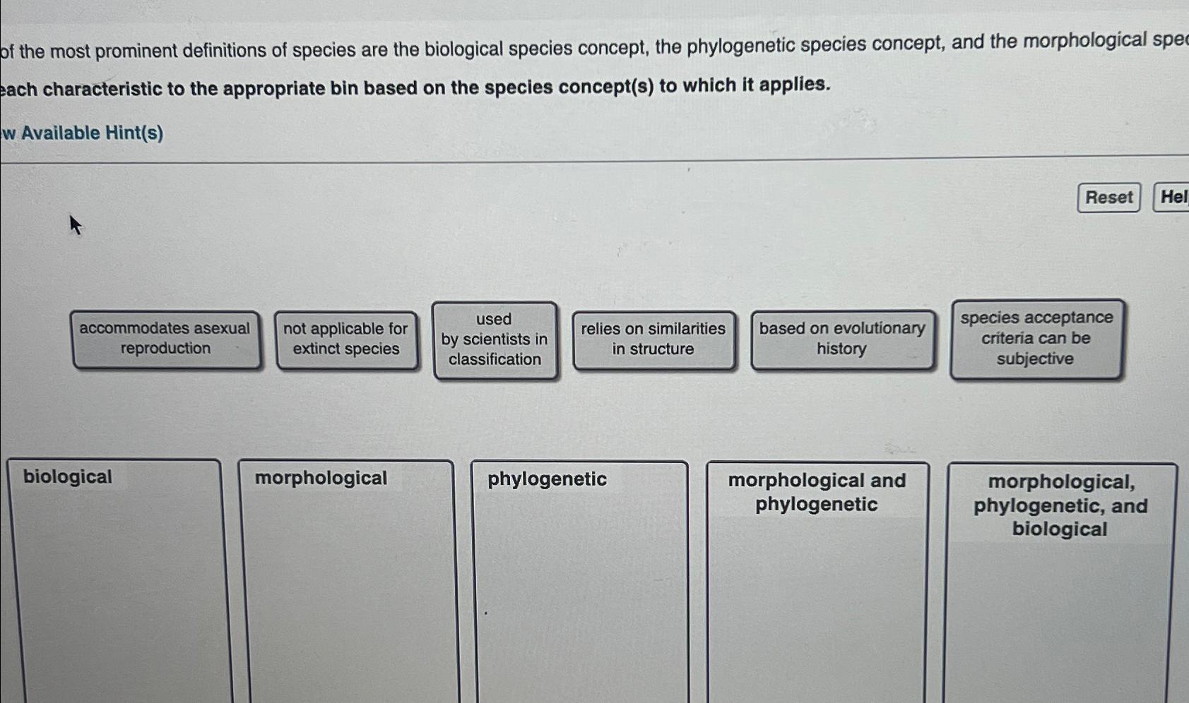 Solved of the most prominent definitions of species are the | Chegg.com