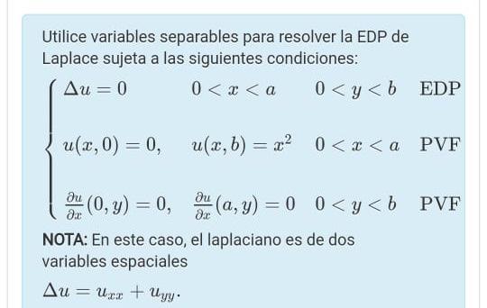 Solved Use separable variables to solve the Laplace PDE | Chegg.com