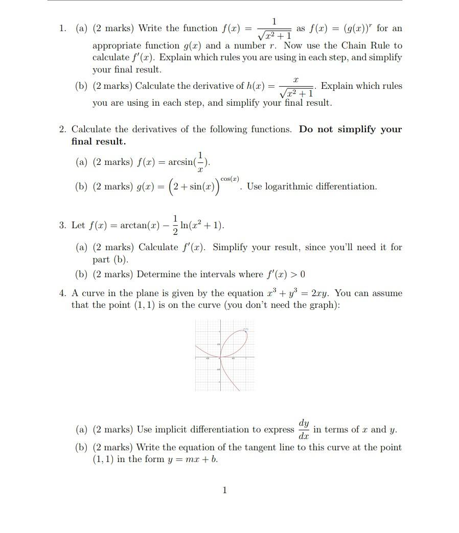 Solved 1. (a) (2 marks) Write the function f(x)=x2+11 as | Chegg.com
