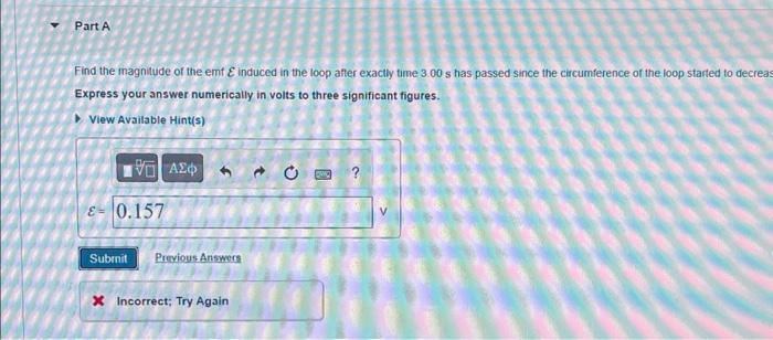 Solved Induced EMF and Current in a Shrinking Loop Shrinking | Chegg.com