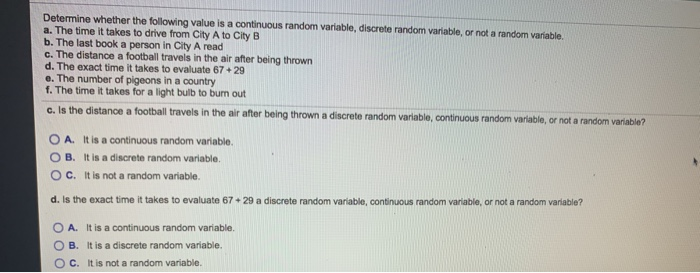 Solved Determine Whether The Following Value Is A Continuous