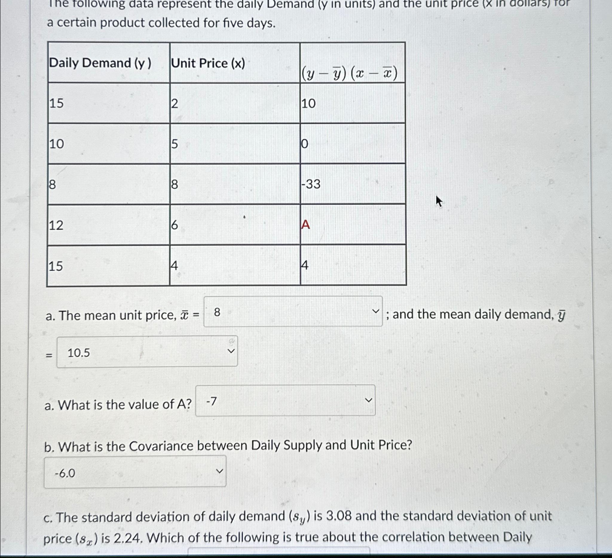 a certain product collected for five | Chegg.com