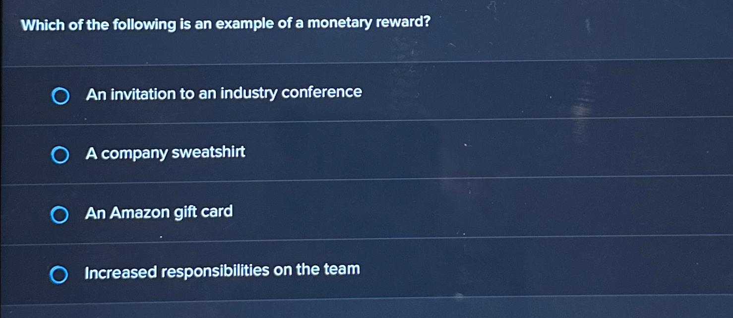 Solved Which of the following is an example of a monetary | Chegg.com