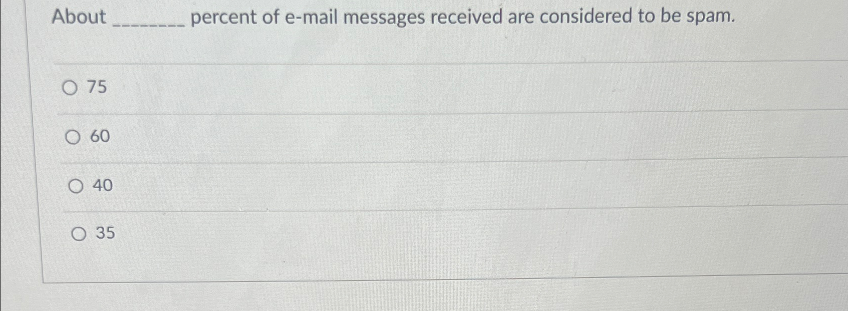 Solved About Percent Of E Mail Messages Received Are