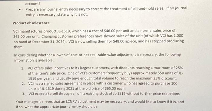 Solved GAAP Research Case - Inventory VCl Interiors, Inc. | Chegg.com