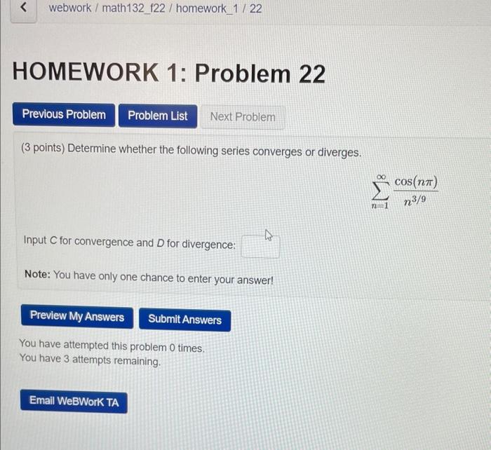 Solved (3 points) Determine whether the following series | Chegg.com