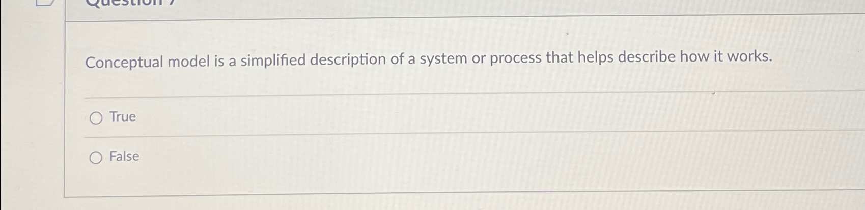 Solved Conceptual model is a simplified description of a | Chegg.com