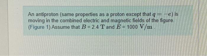 Solved An antiproton (same properties as a proton except | Chegg.com