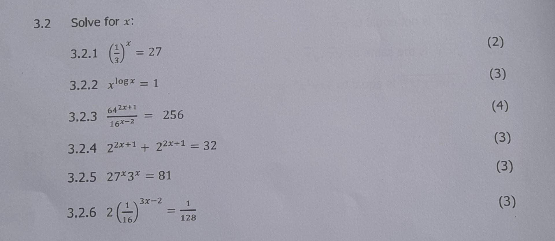 Solved 3.2 Solve for x : | Chegg.com