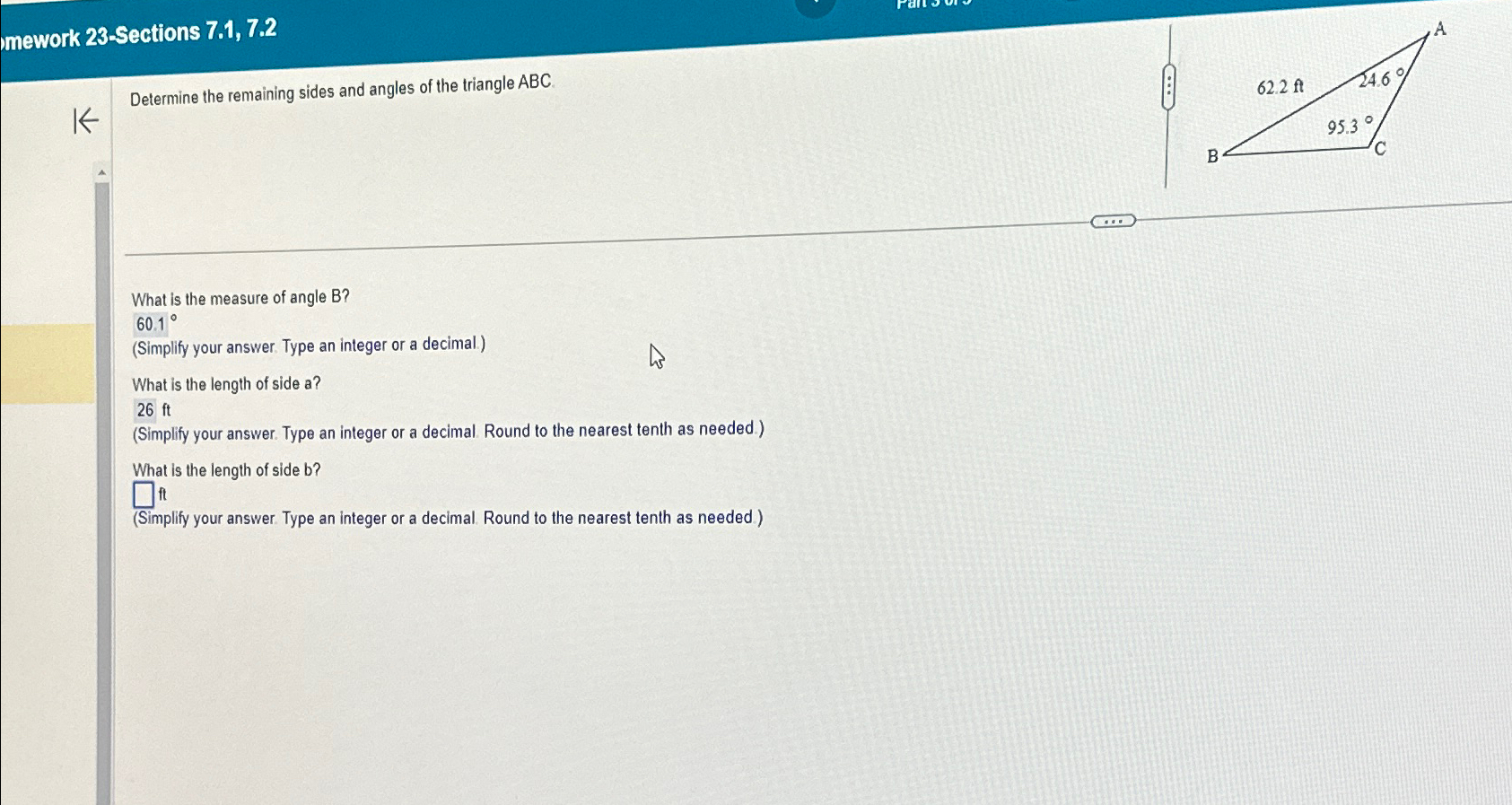 Solved mework 23-Sections 7.1, 7.2Determine the remaining | Chegg.com