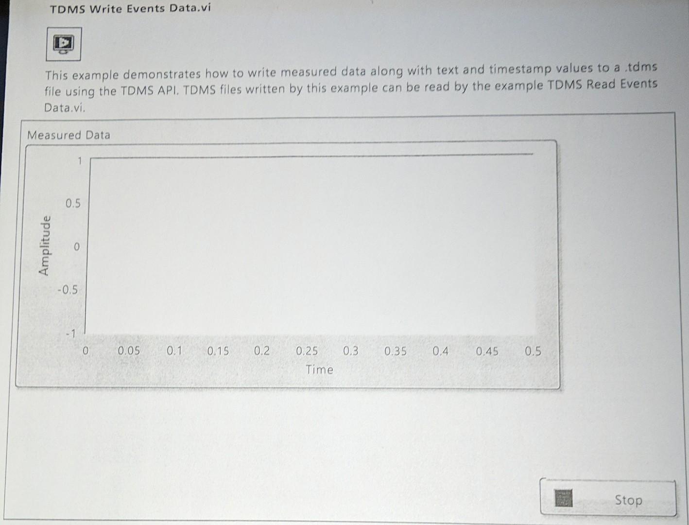 TDMS Write Events Data.vi This example demonstrates | Chegg.com