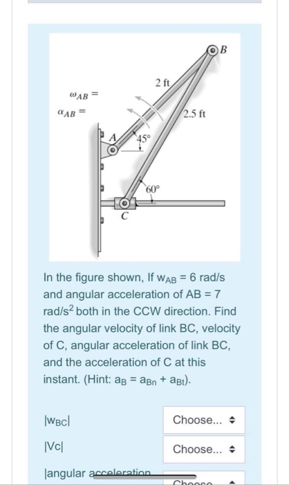 Solved B 2 ft WAB = AAB = 2.5 ft 60° In the figure shown, If | Chegg.com