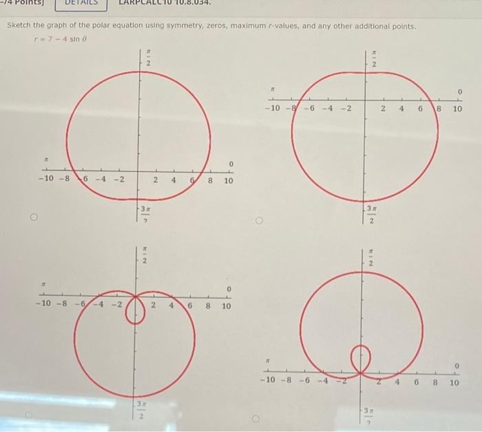Solved 8.054. Sketch the graph of the polar equation using | Chegg.com