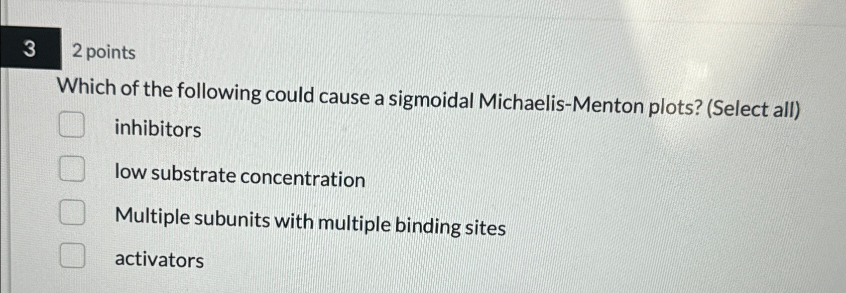 Solved 32 ﻿pointsWhich of the following could cause a | Chegg.com