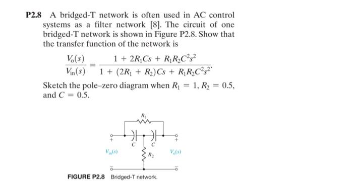 Solved P2.8 A bridged-T network is often used in AC control | Chegg.com
