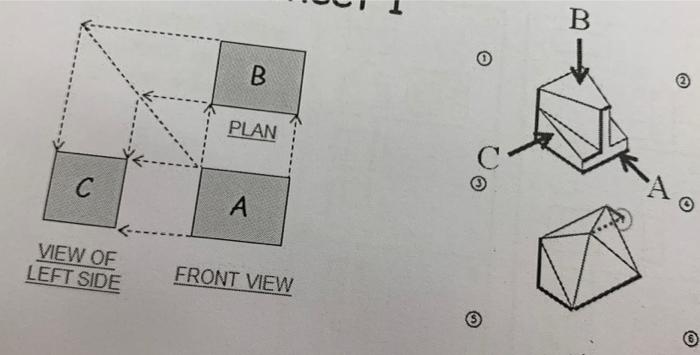 Solved draw plan, front view and left side view according to | Chegg.com