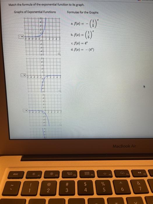 Solved Match the formula of the exponential function to its | Chegg.com