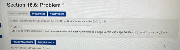 Solved Section 16.6: Problem 1 Previous Probler Problem List | Chegg.com