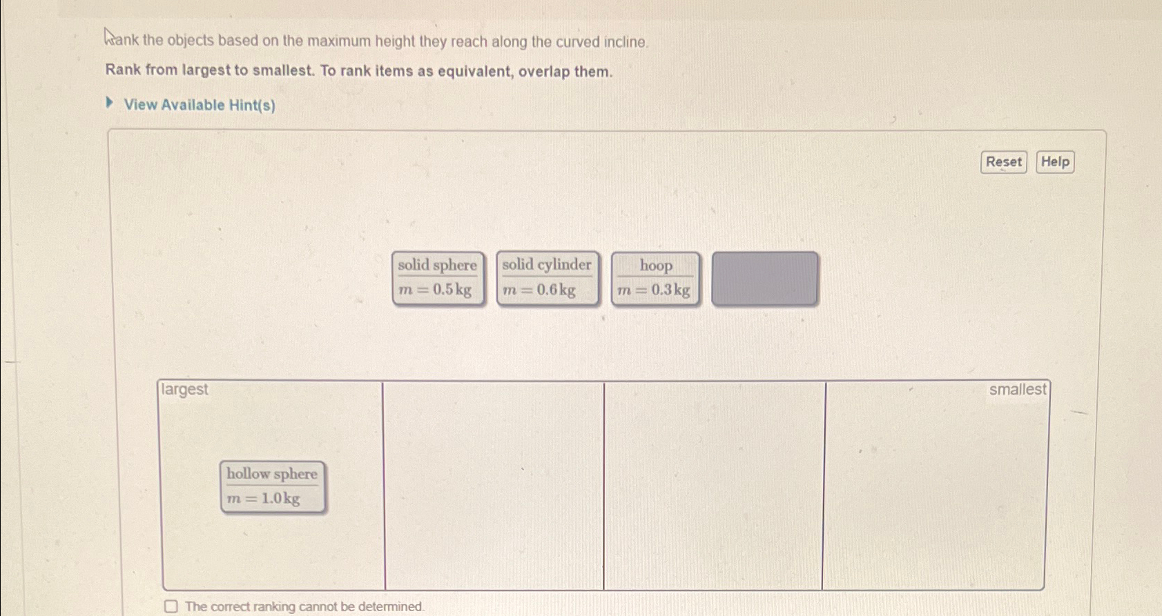 Solved by an EXPERT Arank the objects based on the maximum height they | Chegg.com