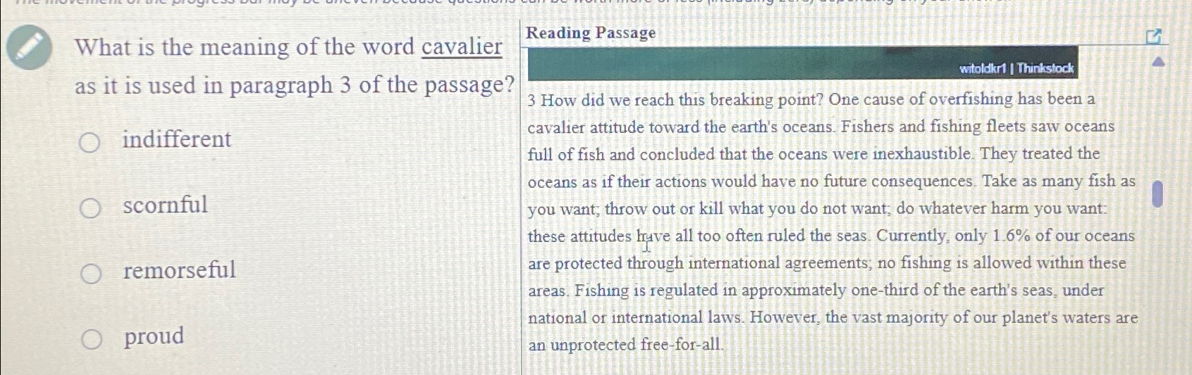 Solved What is the meaning of the word cavalier as it is | Chegg.com
