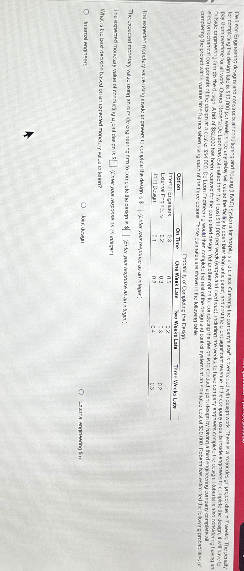 Solved completing the project within various time frames | Chegg.com