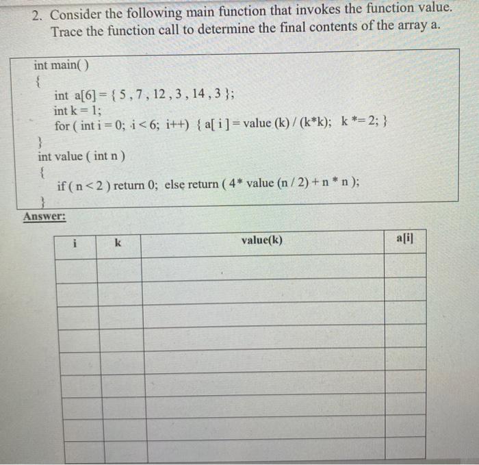 Solved 1. Describe the execution of the following program | Chegg.com