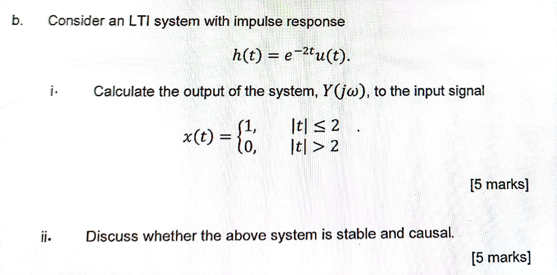 Solved Consider an LTI system with impulse response | Chegg.com