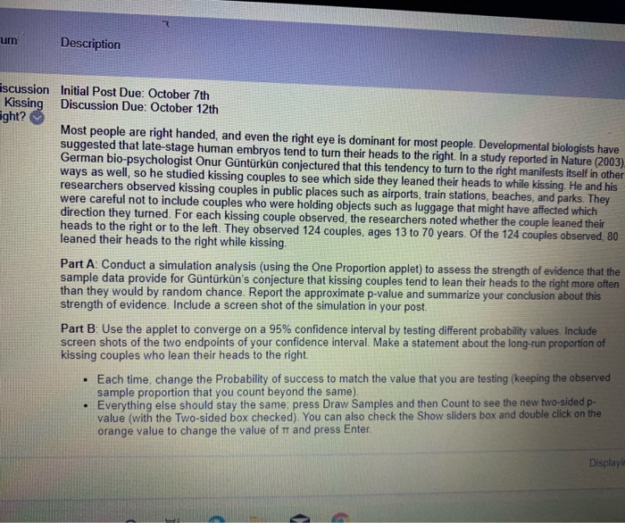 um Description iscussion Initial Post Due: October | Chegg.com