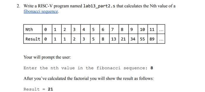 Solved Write a RISC-V program named lab13_part2.S that | Chegg.com