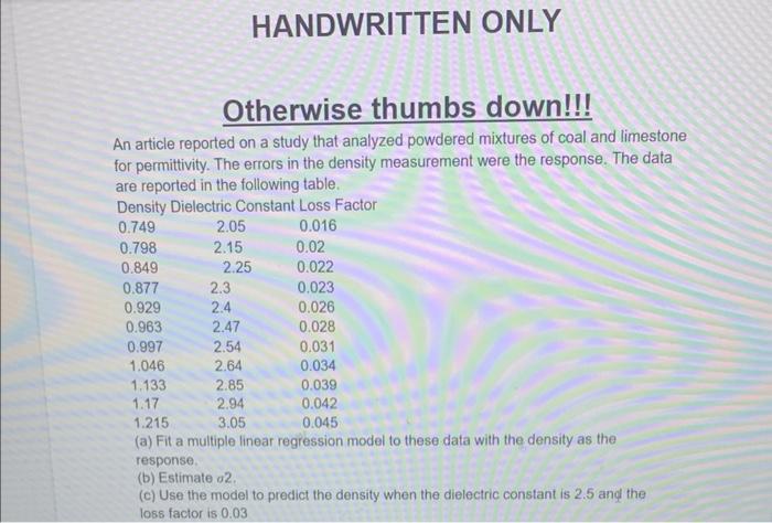 Solved SOLVE HAND WRITTEN ACTUALLY READ MY INSTRUCTIONS OR | Chegg.com