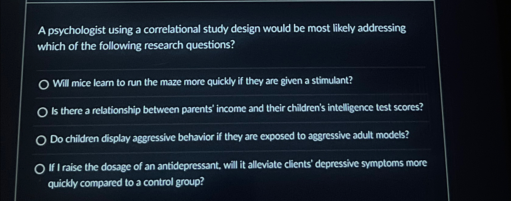 Solved A psychologist using a correlational study design | Chegg.com