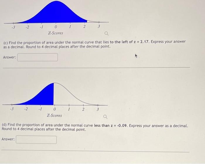 Solved (a) Find the proportion of area under the normal | Chegg.com