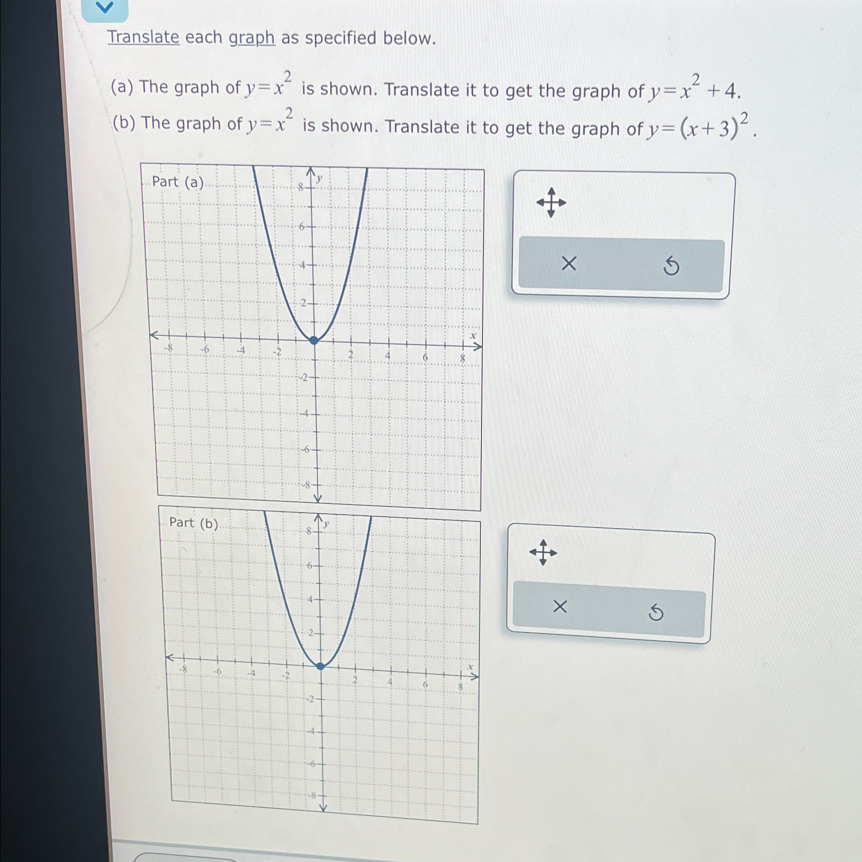 Solved Translate each graph as specified below.(a) ﻿The | Chegg.com