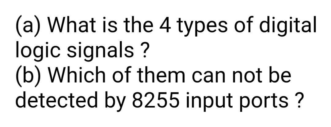 Solved (a) What is the 4 types of digital logic signals ? | Chegg.com