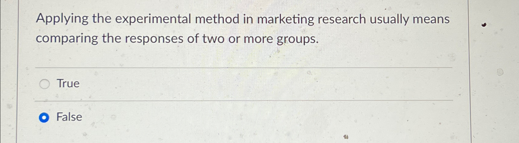 Solved Applying the experimental method in marketing | Chegg.com